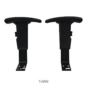 Alera ALEIN49AKA10B Height-Adjustable T-Arms for Essentia and Interval Series Chairs - Black (1 Pair)