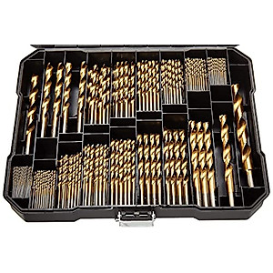 Hurricane 230 Piece Titanium Twist Drill Bits Set with Hurricane 4 Piece Wood Chisel Set Cr-V Construction for Woodworking Carving PVC High Impact Handlesize from 1/4 Inch to 1 Inch