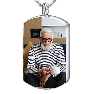 Fanery Sue Urn Necklace for Human Ashes,Personalized Urn Necklace for Ashes with Picture Inside, Cremation Urn Jewelry Ashes Keepsake Necklace for Women & Men (Silver Classic)