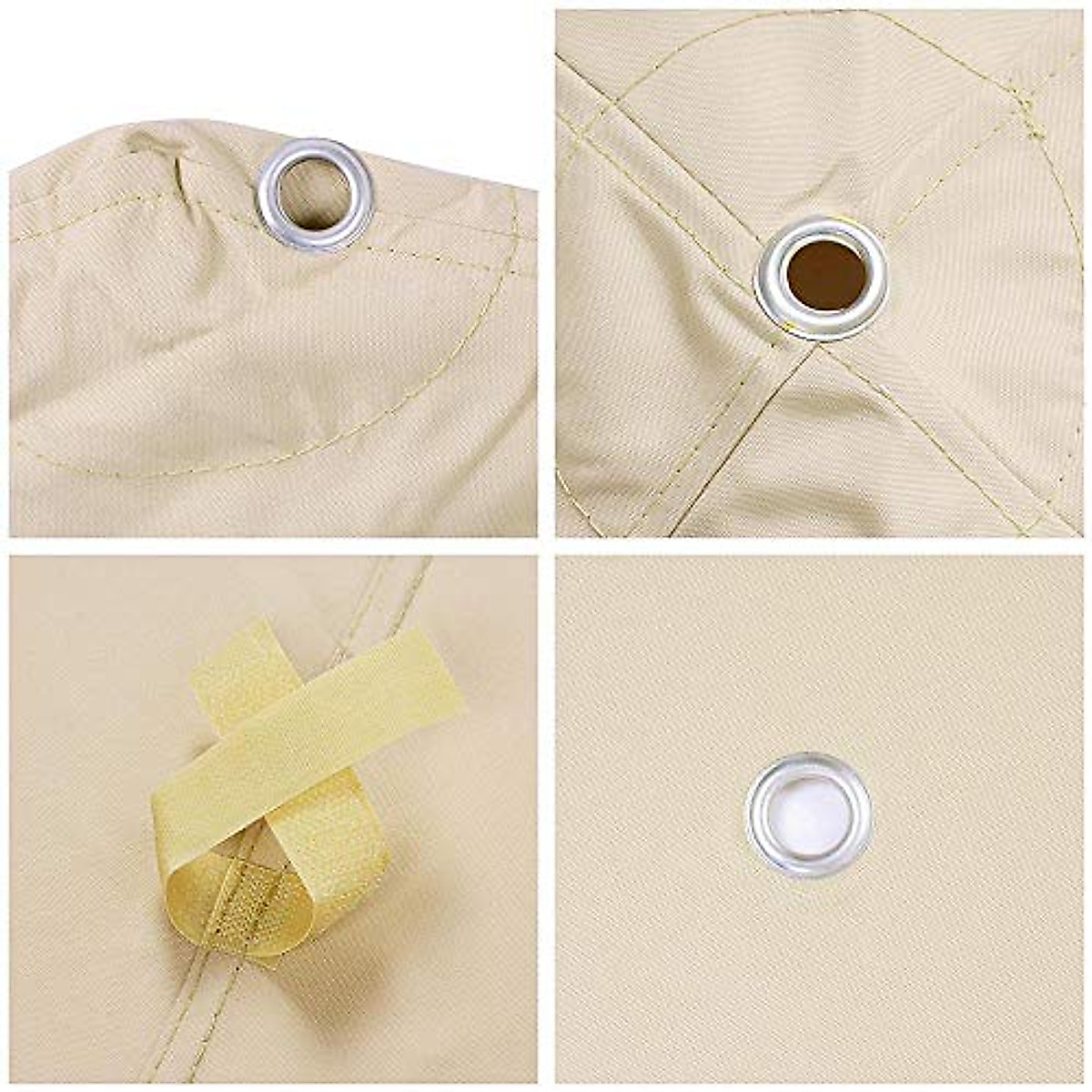 10x10 Ft Waterproof 2-tier Gazebo Canopy Top Replacement Beige Outdoor Garden Structures Yard Patio Cover w/ Mosquito Netting & 16 Grommets for Durable UV Blocking