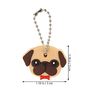 6pcs Key Caps Covers Cute Dog and Cat Key Identifier Caps Key ID Rings Key Rings Creative Animal Key Holder for Kid Toy Ornament Souvenirs