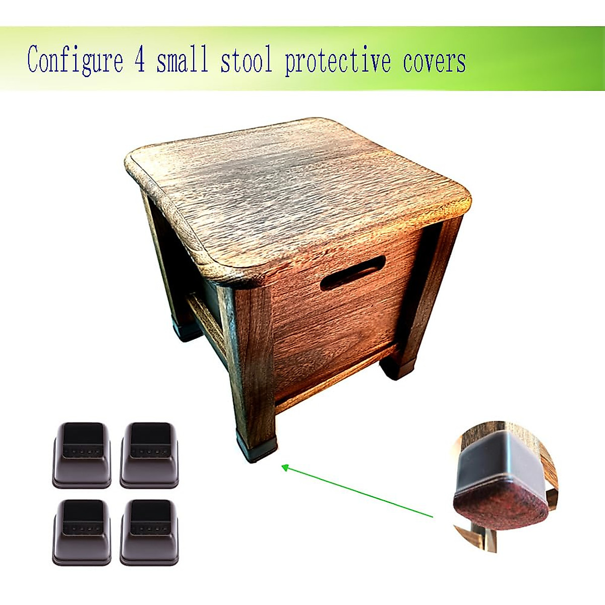 Lizipai Chestnut brand short stool wooden stool, solid wood stool, small short stool, shoe changing stool, solid wood stool, short stool, bench, adult portable heavy stool, (brown)