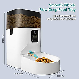 Automatic Cat Feeder, 7L Food Dispenser for Cats and Dogs, Portion Control, Voice Recorder, Programmable Timer for up to 4 Meals per Day