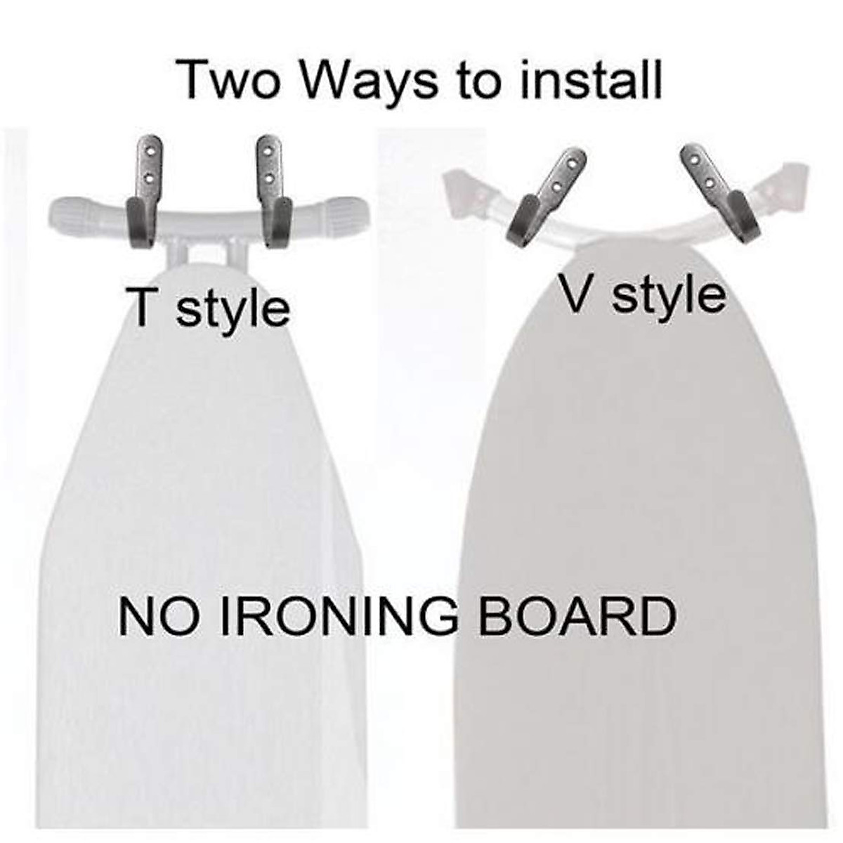 AUXPhome Wall Mount Laundry Rooms Ironing Board Hook Holder Storage White/Black Organizer Display Racks/Wall-Mounted Iron Rest Hanging Ironing Board Holder - Durable Steel - Silver