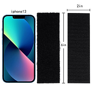 Industrial Strength Sticky Back Hook and Loop Strips | 2 x 6 Inch 8 Sets | Aniced Heavy Duty Self Adhesive Strips for Sofa Couch Cushions, Rug, Mattress - Black