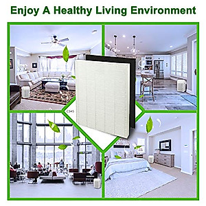 Flintar C545 True HEPA Replacement Filter S, Compatible with Winix C545 Air Purifier, Compares to Winix S Filter 1712-0096-00, 1 H13 Grade True HEPA + 4 Activated Carbon Filters