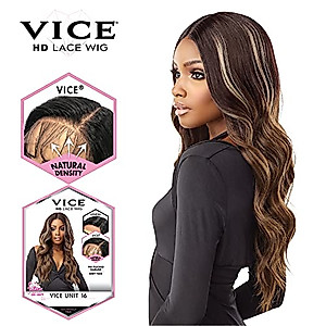 Sensationnel Vice lace front wigs - unit 16 5 inch Deep part synthetic preplucked hairline (1 JETBLACK)