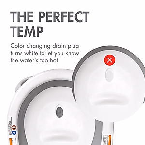 Boon Naked Collapsible Baby Bathtub - Adjustable 2-Position Collapsible Baby Bath for Travel - Recline or Sit Up for Infants and Toddlers - Baby Travel Essentials - Gray - Ages 0 to 18 Months