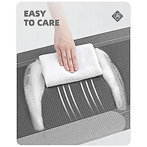 Color G Kitchen Floor Mat Runner Non Slip 17.3"x78.7", Anti Fatigue Mats for Kitchen Floor Cushioned Kitchen Mat Comfort for Standing, Grey Kitchen Mat Waterproof in Front of Sink, Stove, Laundry