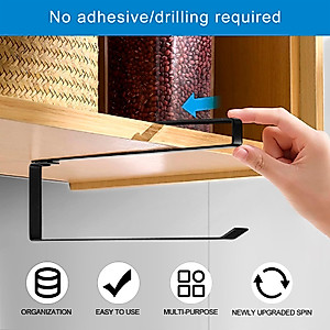 KOTTVR Latest Style Rotation tumbler lid organizer，lid organizerUp to 20 Lids,cup lid organizer,lid organizers inside cabinet,Hook for Kitchen Organizer and Storage,paper towel holder under cabinet