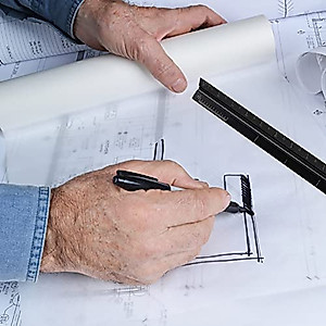 12"Architectural Scale Ruler, Aluminum Scale, Triangular Ruler, Scale Ruler for Blueprint Imperial Measurements for Architects Engineering Artists, Draftsman Drawing, Laser-Etched Markings.(Black)