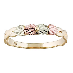 10k Black Hills Gold Ring with 12k Gold Leaf Accents