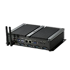 KINGDEL W-11 Pro Industrial PC, Fanless Mini Desktop Computer with Intel Celeron Dual Core CPU, 8GB RAM, 128GB SSD, 2xNICs, 4xCOM RS232, HD Port, Full Metal Body