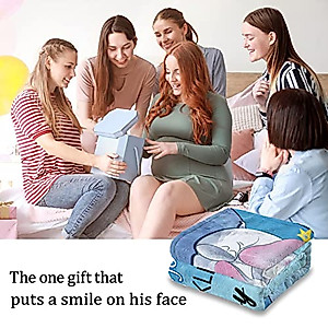New Mom Throw Blanket, Soft Elephant Flannel Blankets for New Pregnancy Gifts, Postpartum Gifts for Mom, Best Gift for New Mommy After Birth, First Time Mom Gift, Best, 50x60 Inches