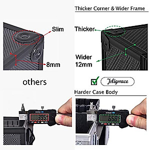 Joligrace Makeup Train Case Professional Adjustable - 6 Trays Cosmetic Cases Makeup Storage Organizer Box with Lock and Compartments 14 Inch Large Black