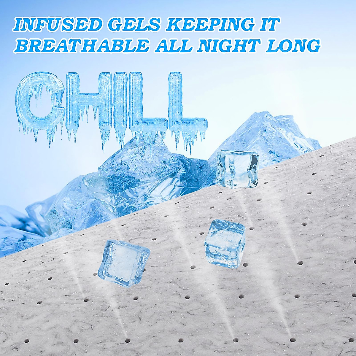 BedsPick Memory Foam Mattress Topper Queen 2 Inch, Foam Mattress Pad, Super Soft Queen Size Bed Toppers with Ventilation Holes