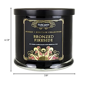 Tuscany Candle Bronzed Fireside Scented Jar Candle, 15 oz