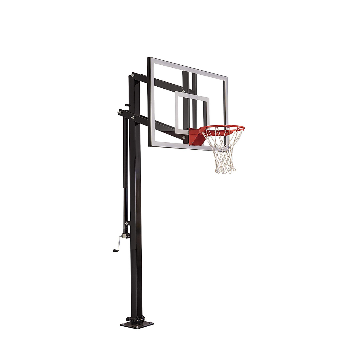 Goalsetter X454 In Ground Adjustable Basketball System with 54-Inch Glass Backboard and Flex Rim