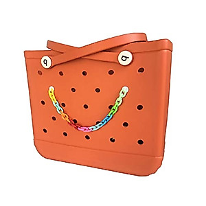 Uchyius Colors Chain Charm Accessories for Rubber Beach Bag Tote Bags, Decorative Charm Accessories Compatible with Bogg Bag Simple South Bag