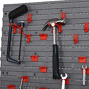 DURHAND 54 Piece Pegboard and Shelf Tool Organizer Wall Mounted DIY Garage Storage with 50 Hooks