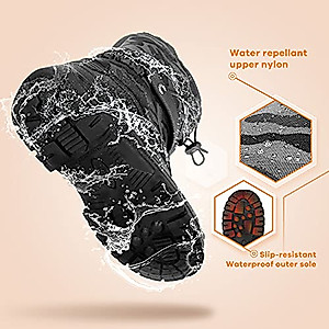 CROVA Kids Snow Boots Boys Girls Womens Winter Warm Waterproof Outdoor Anti-Slip Fur Lined Resistant Cold Weather Shoes (Little Kid/Big Kid)