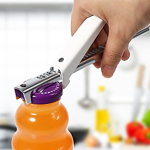 Adjustable Jar Opener, Practical Stainless Steel Adjustable Can Bottle Jar Lid Opener Manual Kitchen Tool, 7.9 x 0.8 x 0.6inch