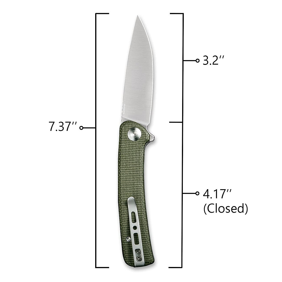 SENCUT Neches Folding Pocket Knife for Men, 3.2" 10Cr15CoMo Blade Green Micarta Handle SA09C