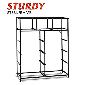 WLIVE 11-Drawer Dresser, Fabric Storage Tower for Bedroom, Hallway, Nursery, Closets, Tall Chest Organizer Unit with Textured Print Fabric Bins, Steel Frame, Wood Top, Easy Pull Handle, Dark Grey