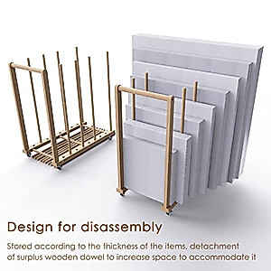 UNZERO Art Storage Rack, Art Canvas Storage, Art Drying Rack, Canvas Boards Rack Art Storage with Handle & Caster Wheels for Drawing Board, Panel, Paper Pad for Art Studios, Artworks, Gallery