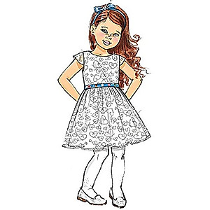 Butterick Patterns 6201, Children's/Girls Dress,Sizes, CDD (2-3-4-5), White