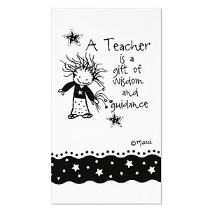 Enesco Children of The Inner Light Teacher Wisdom and Guidance Dish Cloth Tea Towel, 26 Inch, Black and White