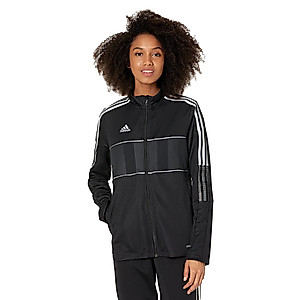 adidas Women's Tiro Track Reflective Jacket, Black, Large