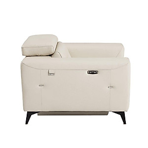 Blackjack Furniture Ferrara Power Reclining Sofa Loveseat with USB Ports to Charge Devices, Adjustable Multi-Position Headrests, Wall Hugger Design, 64.3" W, Beige