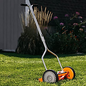 American Lawn Mower Company 1204-14 14-Inch 4-Blade Push Reel Lawn Mower, Red