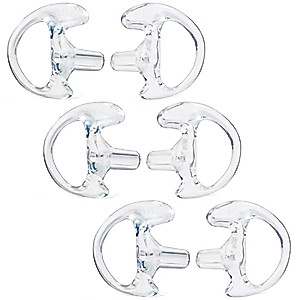 HYS Clear Soft Large Earmold Replacement Ear Pieces Flexible Open Ear Insert Ear Buds for Walkie Talkie 2 Way Radio Transparent Air Acoustic earpiece Headset