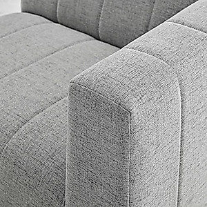 Modway Bartlett Channel Tufted Upholstered 4-Piece L-Shape Sectional Sofa, Light Gray