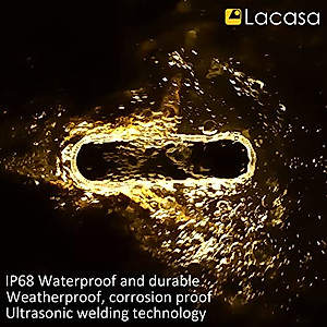 Lacasa Solar Deck Lights, 4 Pack 40LM Solar Powered Step Lights, LED Dock Lights Warm White 2700K Outdoor In-Ground Lights IP68 Waterproof Auto ON/Off for Garden Stairs Driveway Pathway Lighting