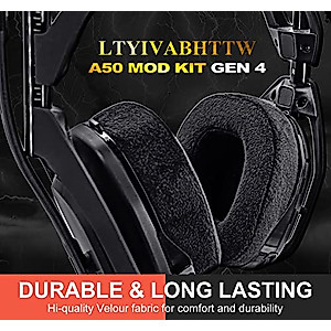 A50 Mod Kit Gen 4 - Ear Cushion Compatible with Astro Gaming A50 Wireless Headset Velvet - Headband/Microphone Foam/Ear Pads I Not Work with GEN 3