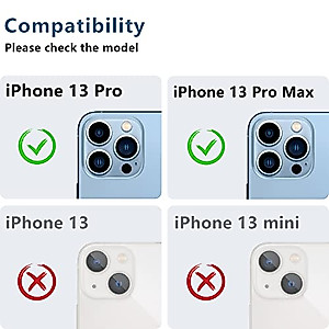 Korecase 2 Pack for iPhone 13 Pro & iPhone 13 Pro Max Camera Lens Protector Metal Tempered Glass Camera Cover,Whole Piece 9H Strong Stickiness Rear Camera Lens Case Friendly - Black