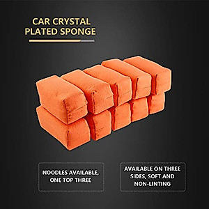 SPTA Microfiber Applicator Pad, Car Detailing Suede Sponge Applicator, 10Pcs Coating Sponge Pads for Cars, Ceramic Spray Coating, Applying Wax, Sealants & Other Conditioners
