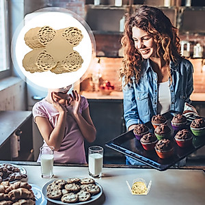 Gadpiparty Dessert 50pcs Truffle Wrappers Chocolate Candy Cups Truffle Liners Truffle Cups for Baby Shower Bridal Shower Birthday Wedding Party Supplies Golden Cake Baking Cup