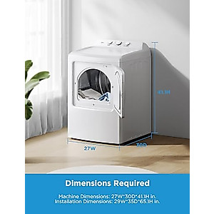 Midea MLTE37N1BWW Electric Dryer, Sensor Dry, Wrinkle Care, Air Fluff, Easy-Using Control Panel, 12 Total Cycles, 6.7 Cu.ft, White