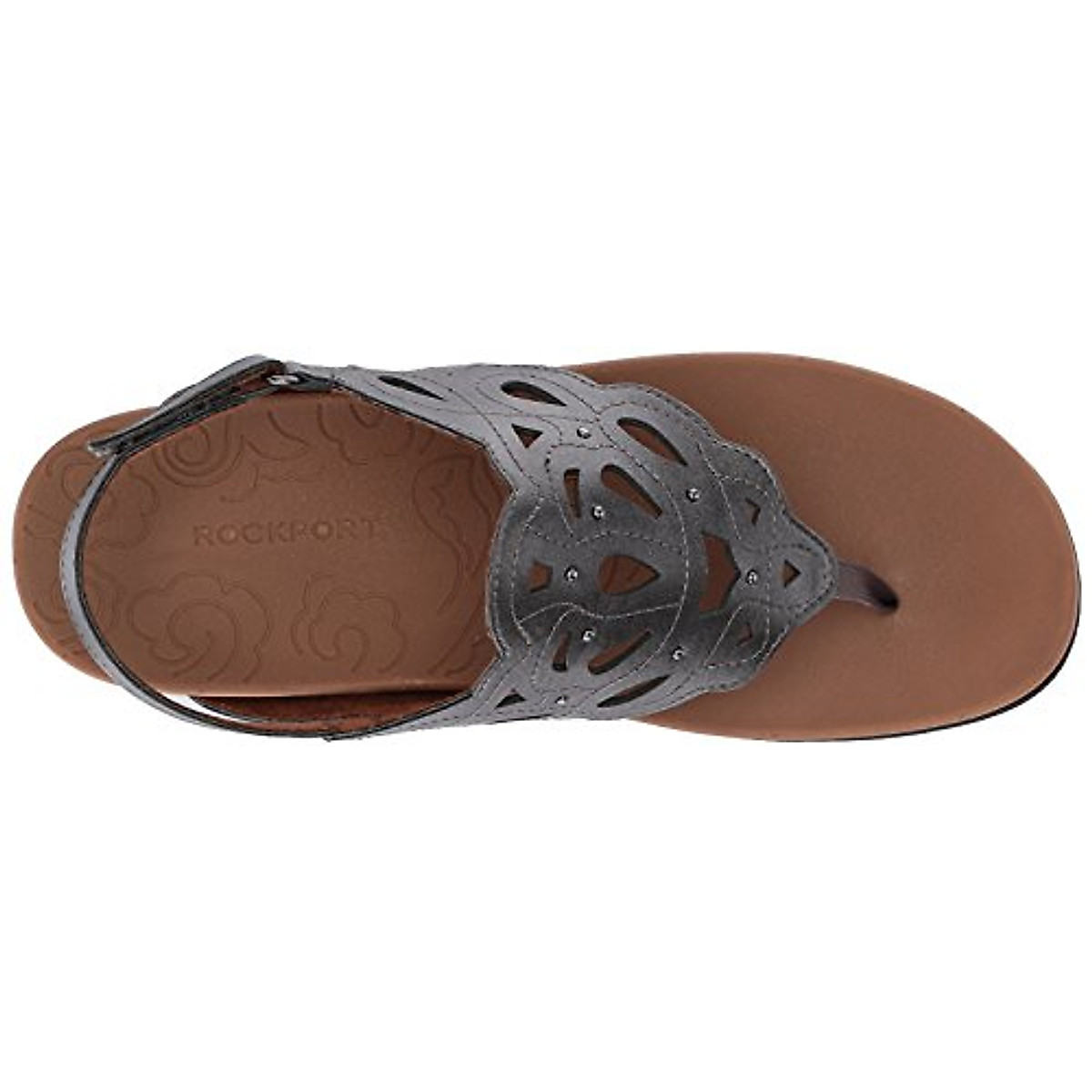 Rockport Women's Ridge Sling Sandal, Pewter, 11 M US