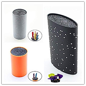 KeepingcooX Universal Knife Block Holder with Premium Nylon Insert - Cooking Utensils Holder, Perfect for Ceramic Knives, Steak Knives and Kitchen Accesseries Storage (Cylinder)