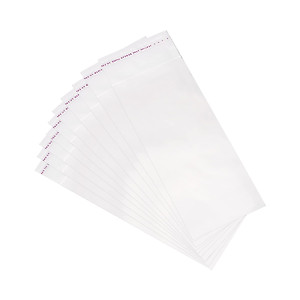 uxcell 100Pcs Clear Cello Bags, 4.7" x 10" Plastic Self Sealing OPP Cello Treat Bags Cello Poly Bags for Packing Cookies Candy Jewelry Gifts, Clear