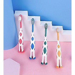 ESFOTO Toddler Toothbrush Age 2-4 Kids Toothbrushes Set Extra Soft Manual Childrens Toothbrush for Kids Boys Girls Child 2-5 Years 4 Pack