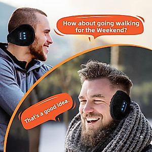 SYPVRY Bluetooth Ear Muffs Winter Ear Warmer Wireless Headphones Adjustable Winter Ear Cover Built-in HD Speakers Mic Outdoor EarMuffs (Black)