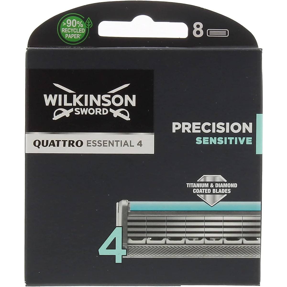 Wilkinson Sword Quattro Titanium Sensitive Refill Razor Blade Cartridges - Cartridges - 8 Count