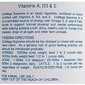 AniMed CoMega Supreme, 1 Gallon, Balanced Essential Fatty Acid Coat Supplement for Horses