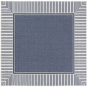 Artistic Weavers Hampshire Solid Border Outdoor Area Rug,8'10" Square,Denim